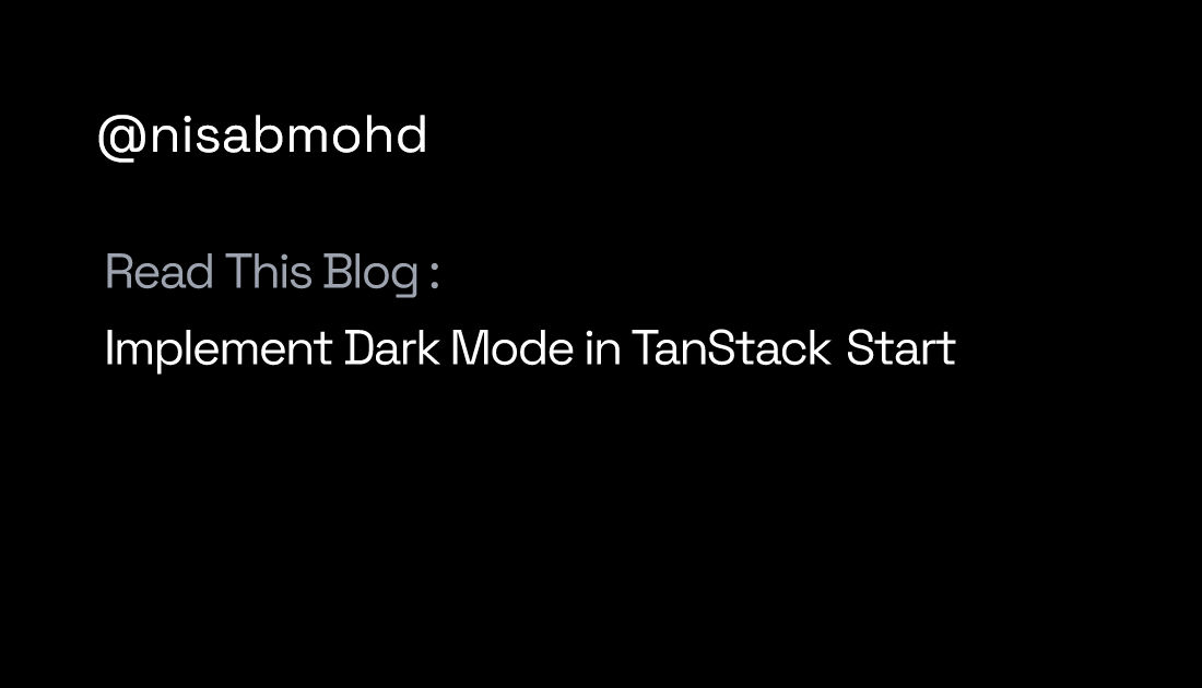 Implement Dark Mode in TanStack Start